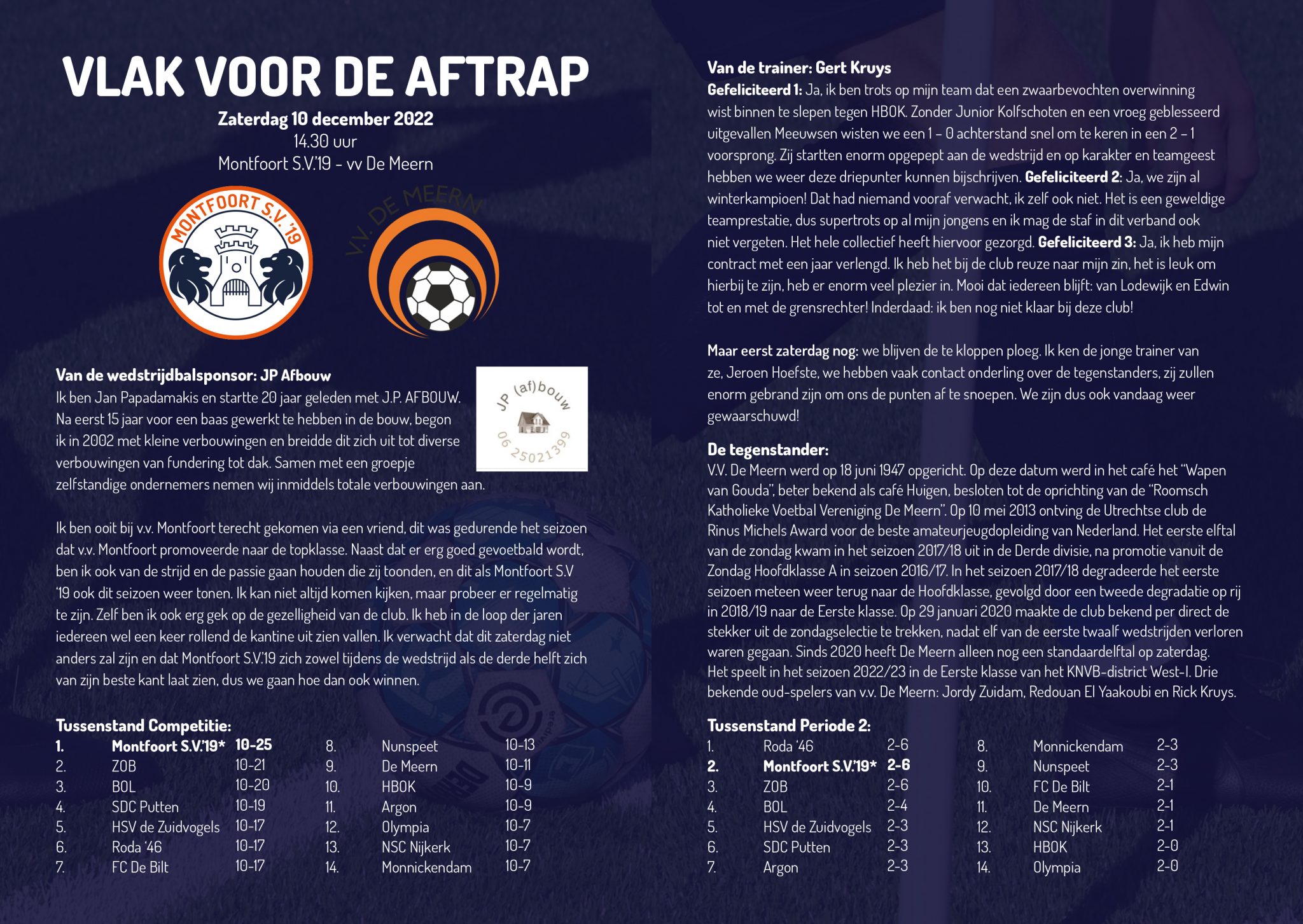 Vlak voor de aftrap | Montfoort S.V. '19
